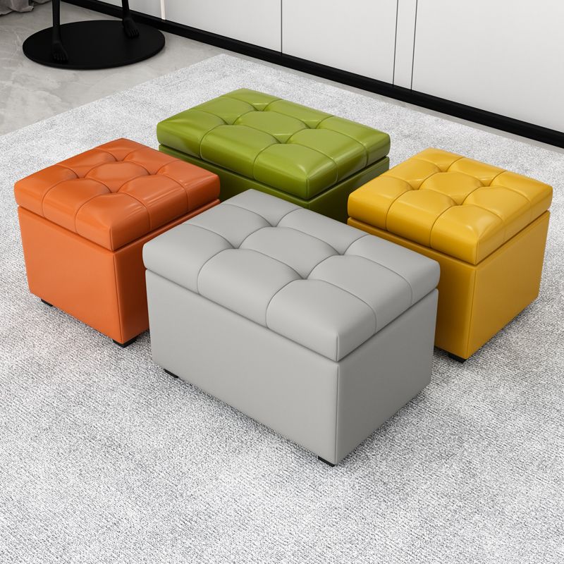 Contemporary Leather Storage Ottomans Square Storage Ottomans for Home ...