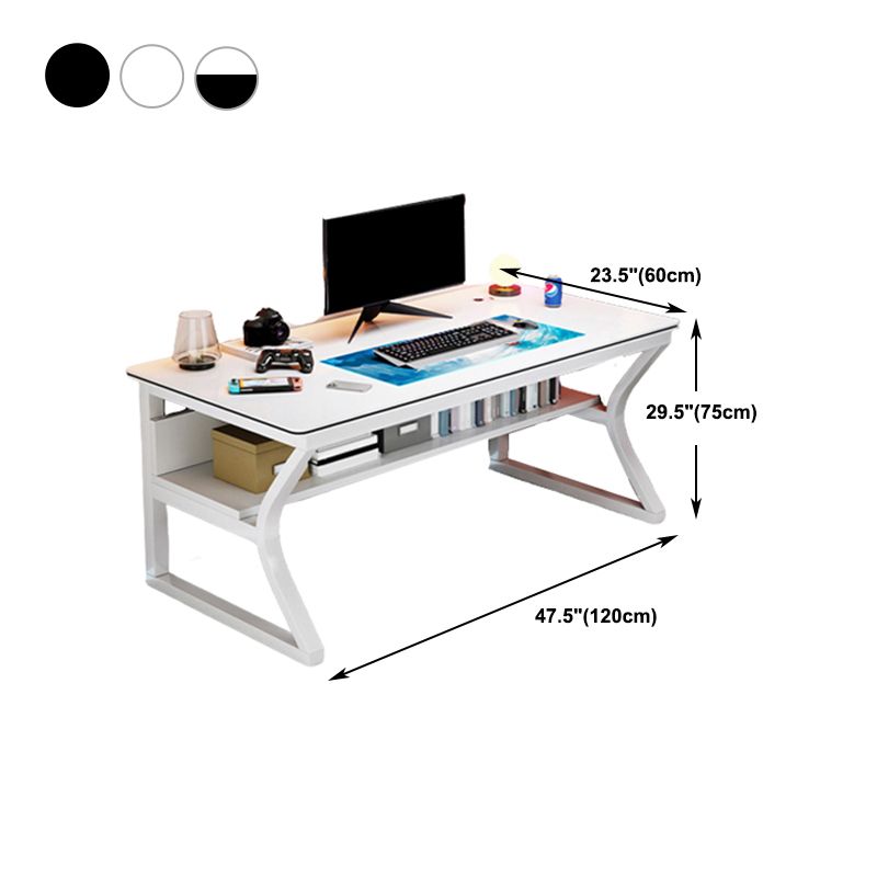 Wood Computer Desk Cable Management Rectangular Computer Desk with ...