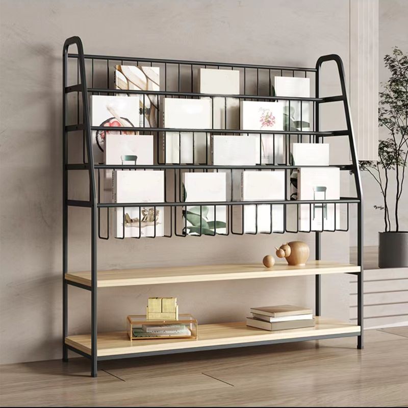 Modern Style Bookcase Metal Open Back Ladder Bookshelf for Home Office ...