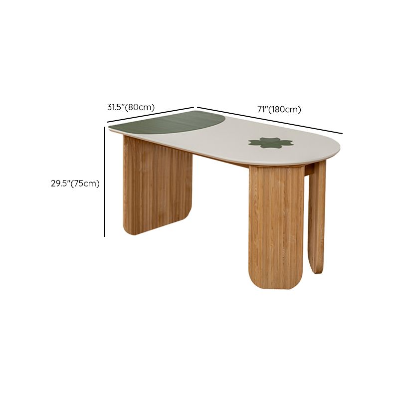 Free Form Dining Table with Ash Wood Base Modern Dinette Table for Home ...