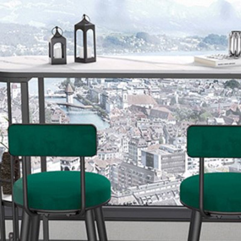 Glam Style Sintered Stone Top Oval Bar Dining Table with Shelves ...