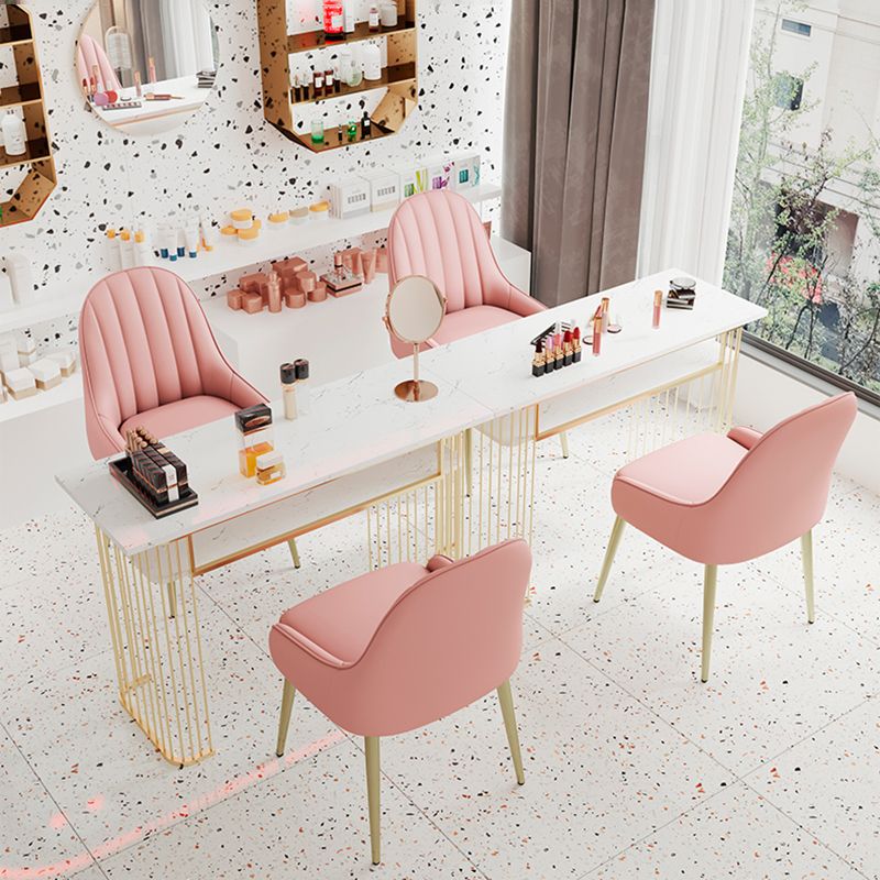Indoor Scandinavian Arm Chair Parsons Back Metal Upholstered Dining ...