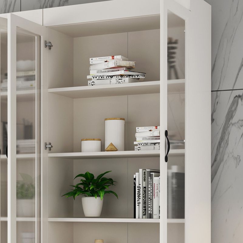 Modern Style Closed Back Bookshelf Solid Wood Bookcase with Cabinets ...