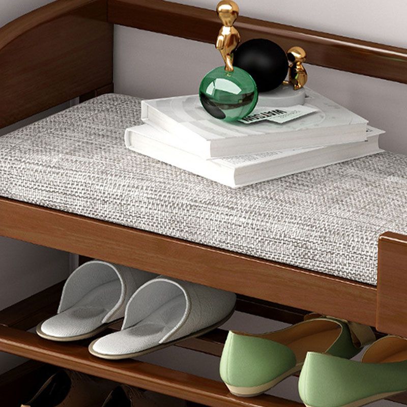 Mid-Century Modern Seating Bench Rectangle Cushioned Shoe Storage ...