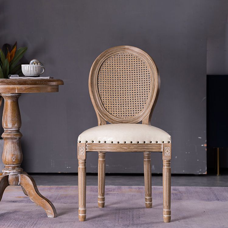 Upholstered Armless Dining Chairs King Louis Back Side Chair with Wood ...