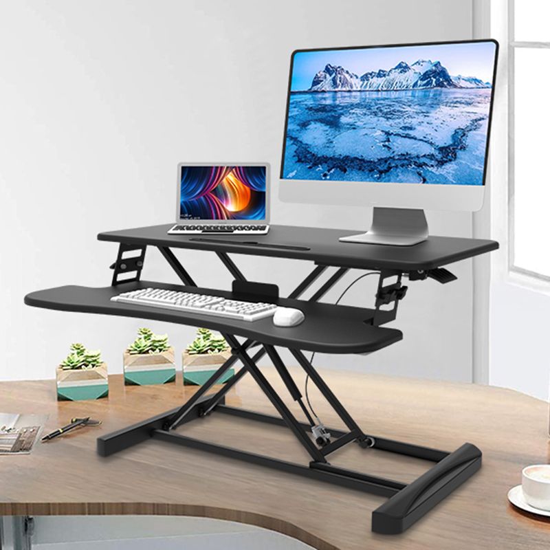 Adjustable Rectangular Shaped Standing Desk Steel in Black for Office ...