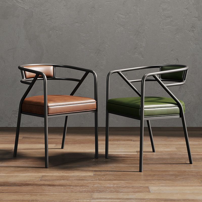 Metal Frame Office Chair with Fixed Arms Contemporary Conference Chair ...