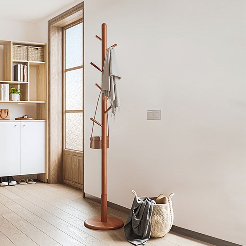 70"/69" Tall Hall Stand, Scandinavian Solid Wood Entry Hall Tree with ...