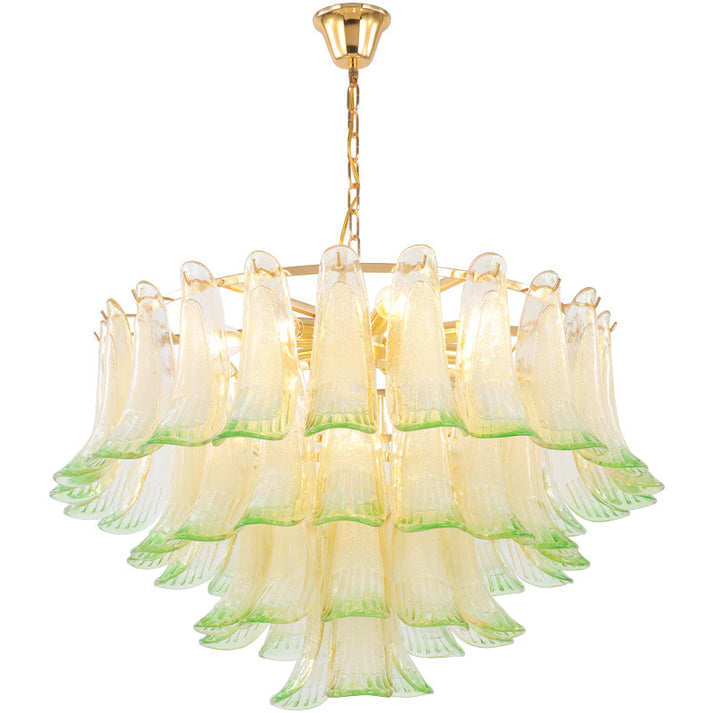 3-Tier Stained Glass Chandelier Light 9-Light Contemporary Drop Ceiling ...