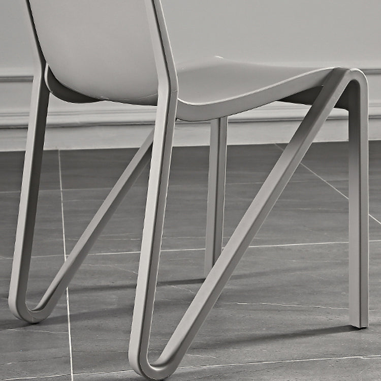 Modern Stackable Square Dining Chair Acrylic Dining Armless Chair for ...