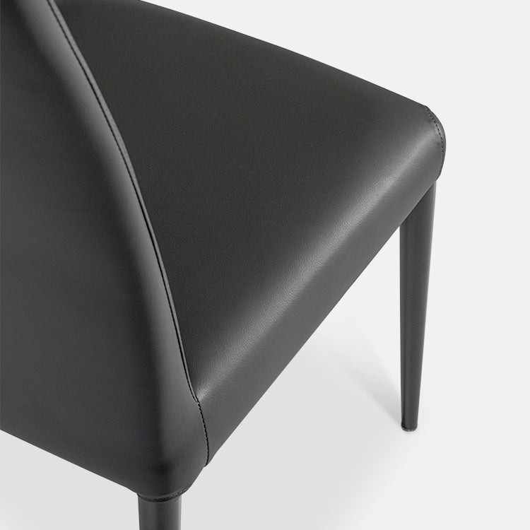 Modern Style Armless Dining Chair Leather Upholstered Solid Back Dining ...