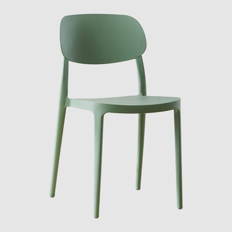 Scandinavian Plastic Armless Dining Chairs Stackable Open Back Side ...