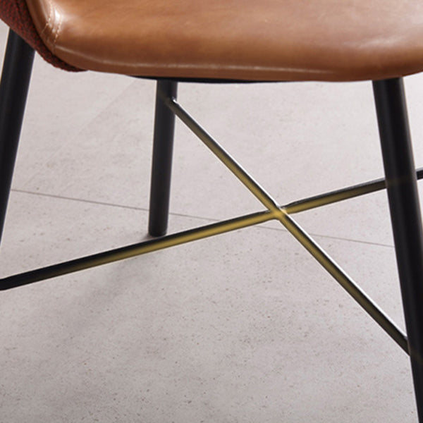 Modern Armless Dining Chairs Solid Back Dining Side Chair with Black ...