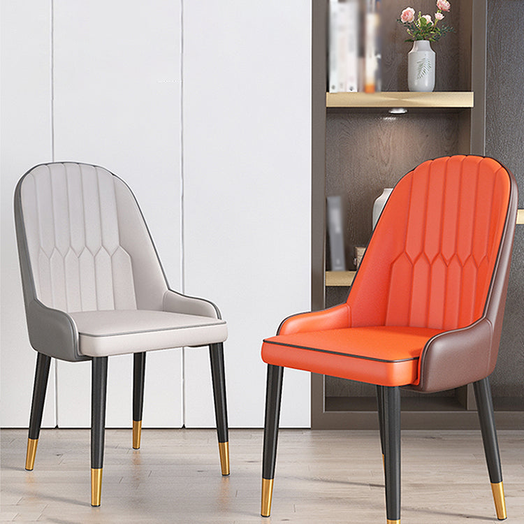 Home Scandinavian Arm Chair Parsons Back Upholstered Metal Dining Room ...