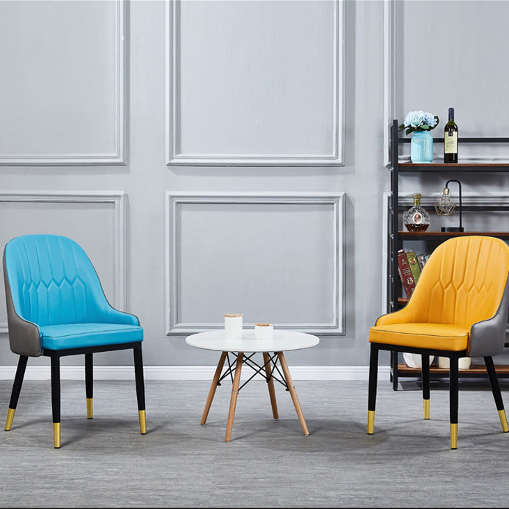 Home Scandinavian Arm Chair Upholstered Parsons Back Metal Dining Room ...