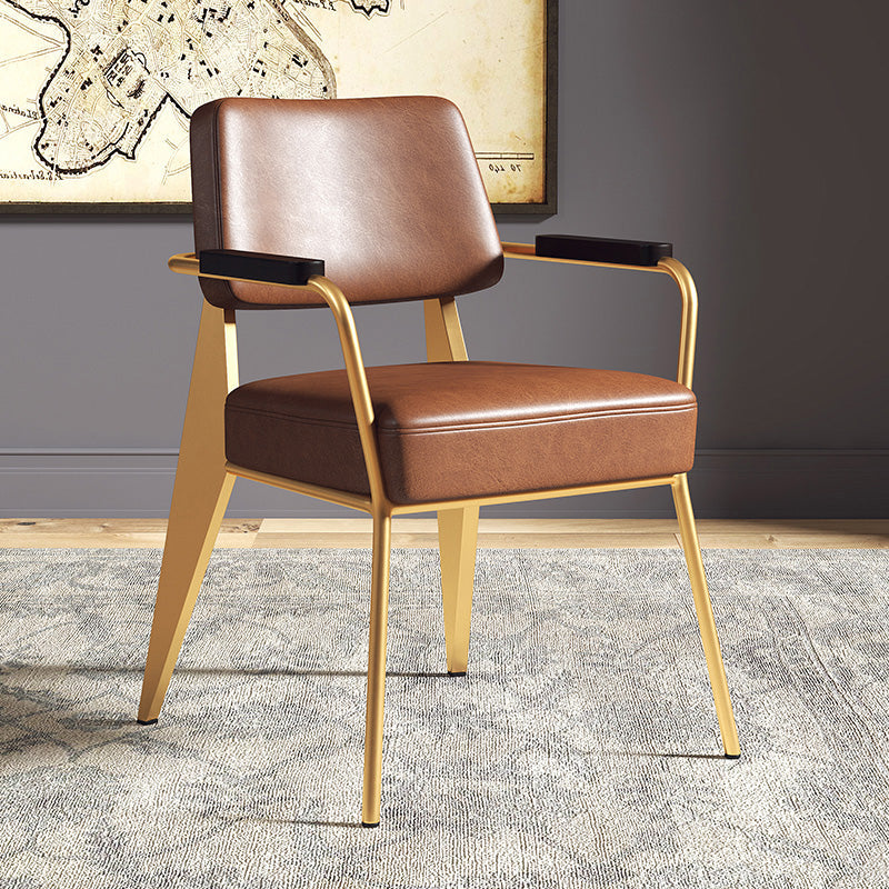 Indoor Scandinavian Arm Chair Open Back Upholstered Metal Dining Room ...