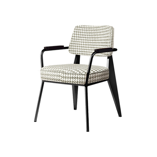 Indoor Scandinavian Armchair Open Back Metal Upholstered Dining Room ...