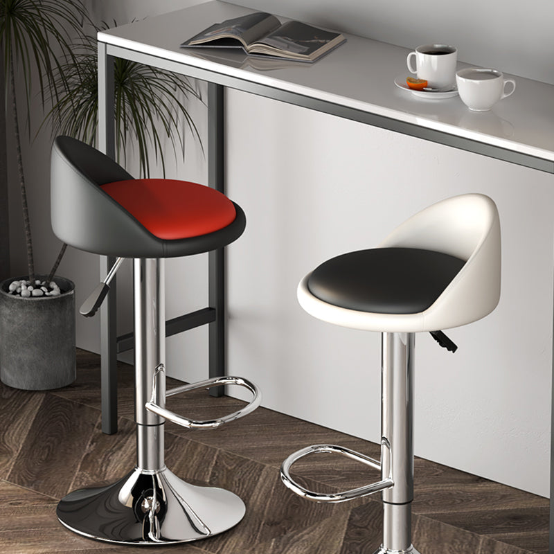 Lift and Rotate Height Stool Modern Indoor Leather Armless Bar Stool 1 ...