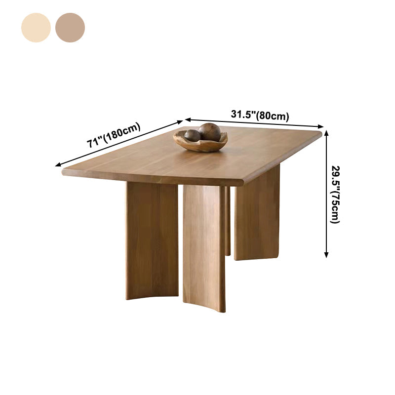 Rectangle Casual Dining Table Wood Color Fixed Table with Pinewood ...