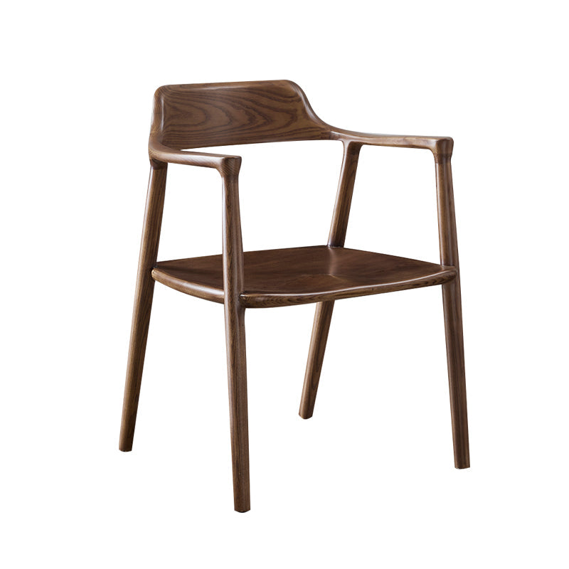 Traditional Arm Dining Chairs Open Back Solid Wood Home Armchairs ...