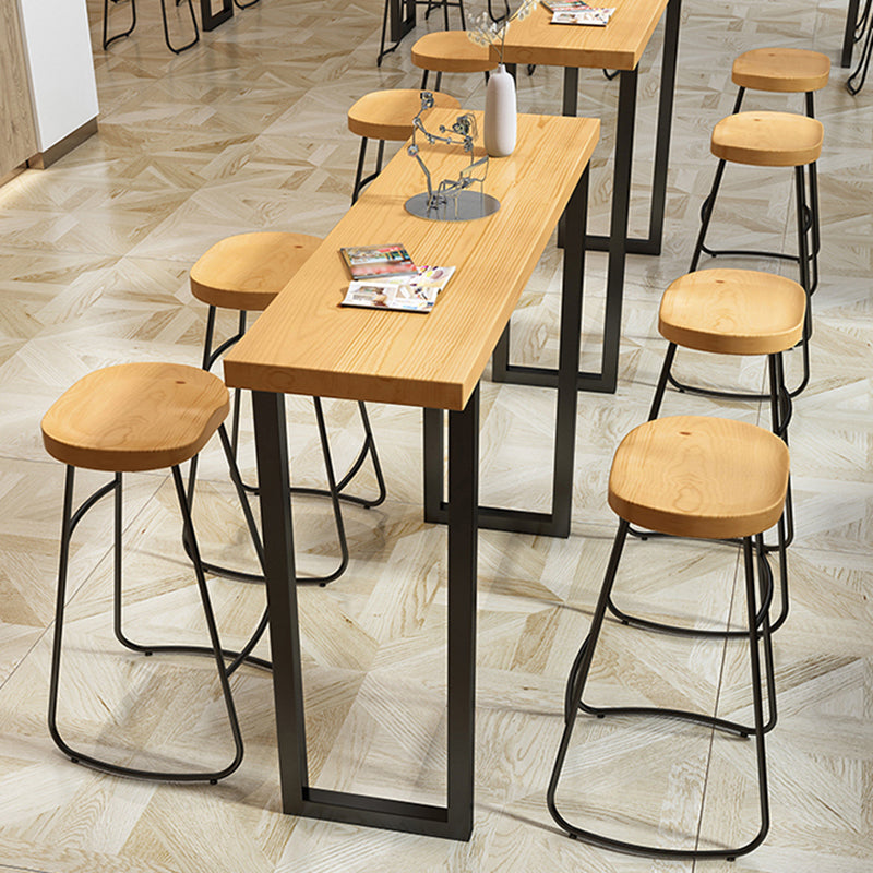 Industrial Style Bar Table 42-inch Height Original Wood Metal Base ...