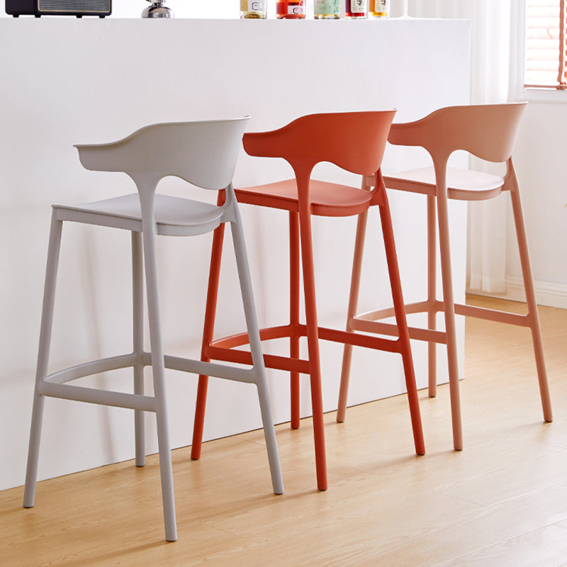 Stackable Plastic Indoor Counter Stools Low Back Scandinavian Bar ...
