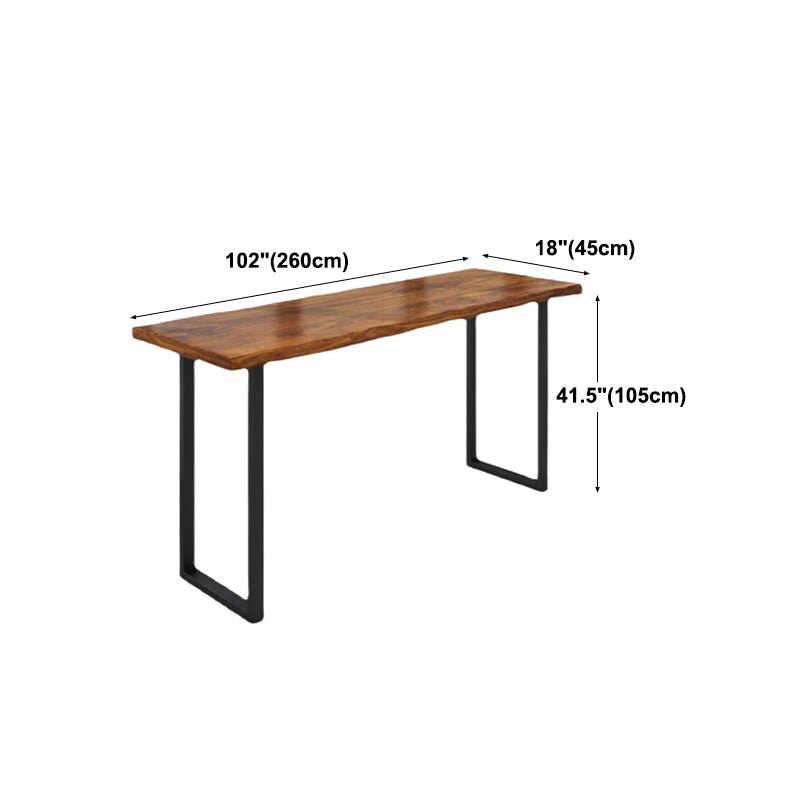 Brown Modern Style Bar Table Solid Wood and Iron Bar Table Coffee Shop ...