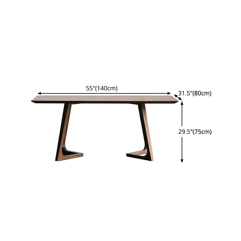 Rectangle Modern Dining Table Solid Wood Fixed Table for Kitchen ...
