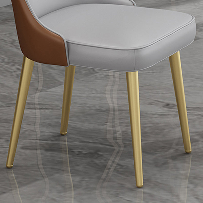 Scandinavian Arm Solid Back Dining Side Chair Leather Dining Side Chair ...