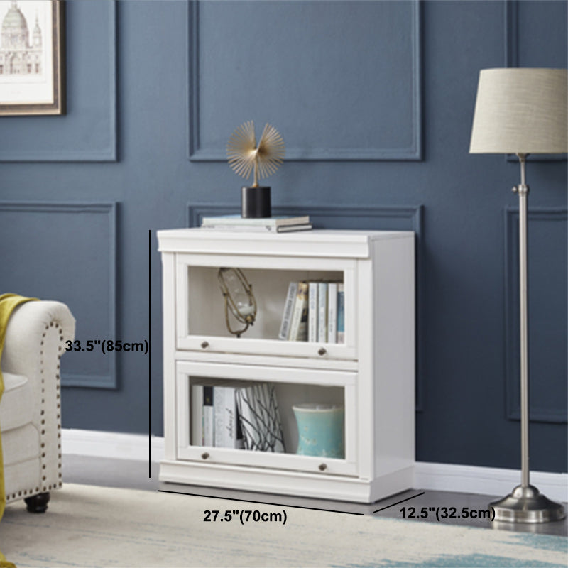 Modern Style Bookcase Solid Wood Rectangular Shelf with Doors - Clearhalo