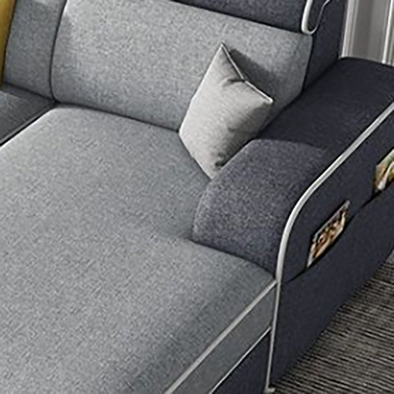 Contemporary High Back Sectionals 29.53" Square Arm Sofa with Storage ...