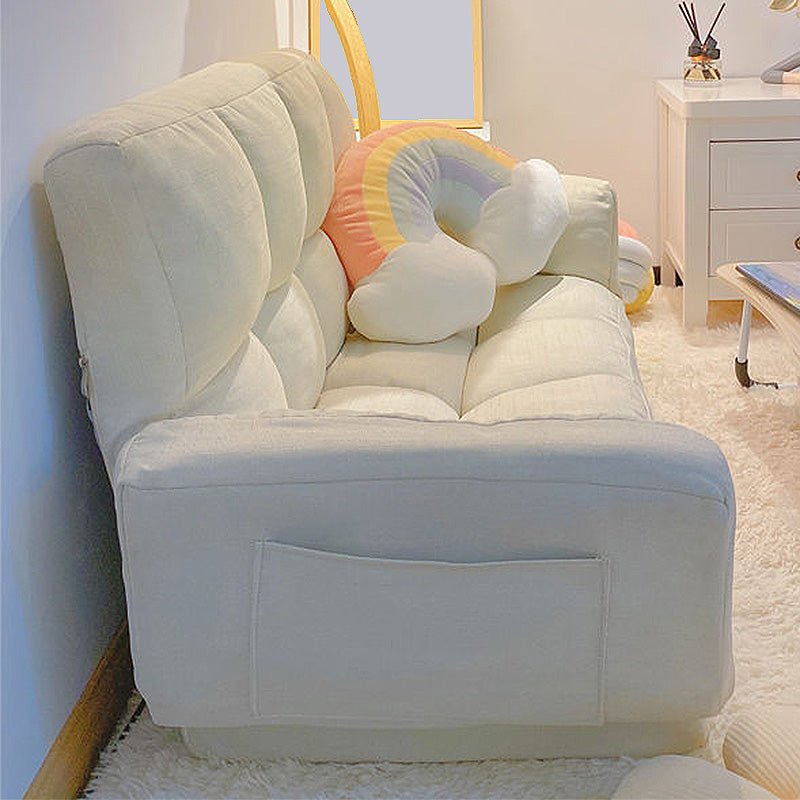 Scandinavian Cotton-Blend Sofa Convertible Tufted Sofa Bed with Pillows ...