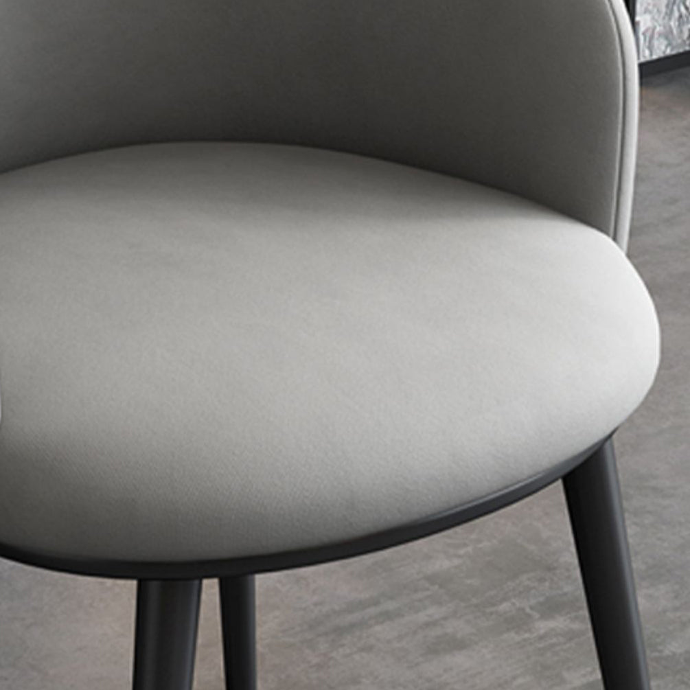 Glam Style Parsons Arm Chair Faux Leather Indoor Dining Chair - Clearhalo