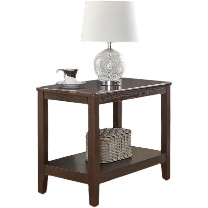 24" Tall Farmhouse Rectangular Wooden Side Table With One Shelf and 4 ...