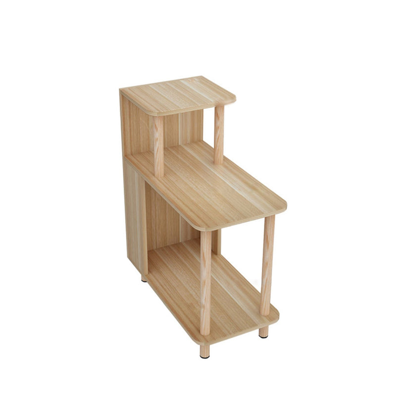 Modern Square 29.53" Tall Wood 4 Legs Side Table with Shelves - Clearhalo