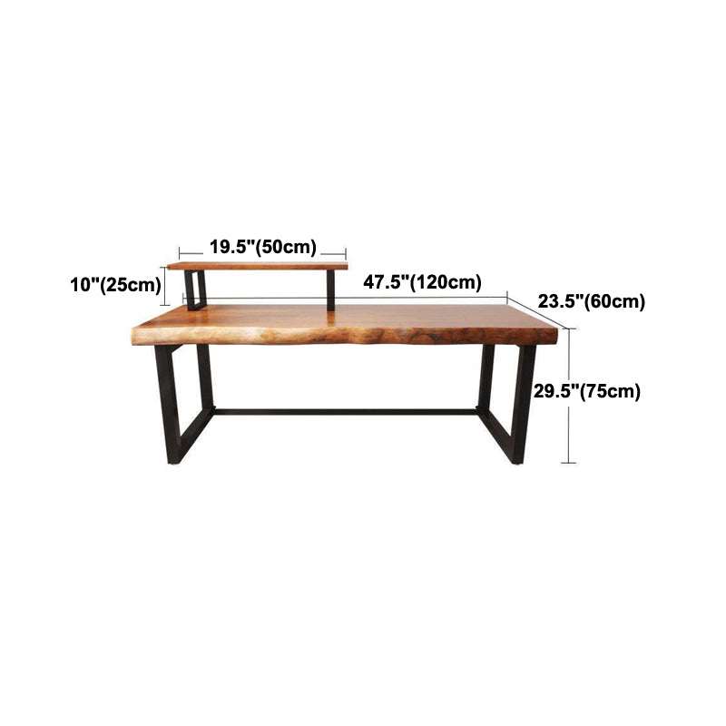 Brown Writing Desk Solid Wood Freeform Shape Home or Office Desk ...