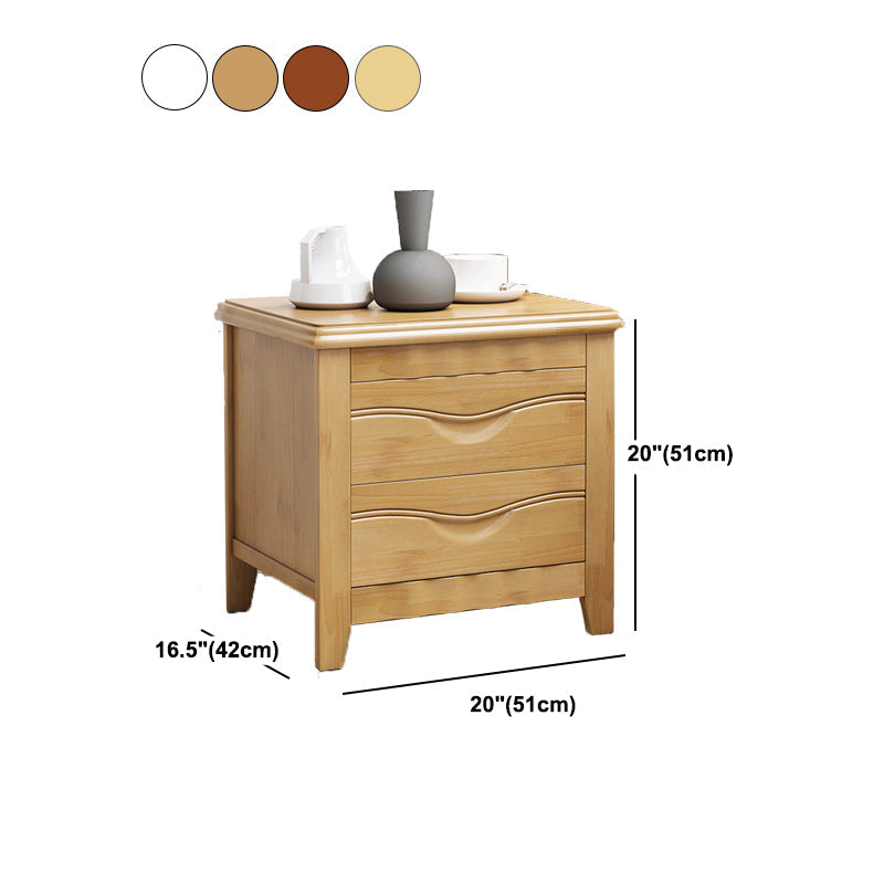 2-drawer Solid Wood Nightstand Modern Oak Legs Included Night Table ...