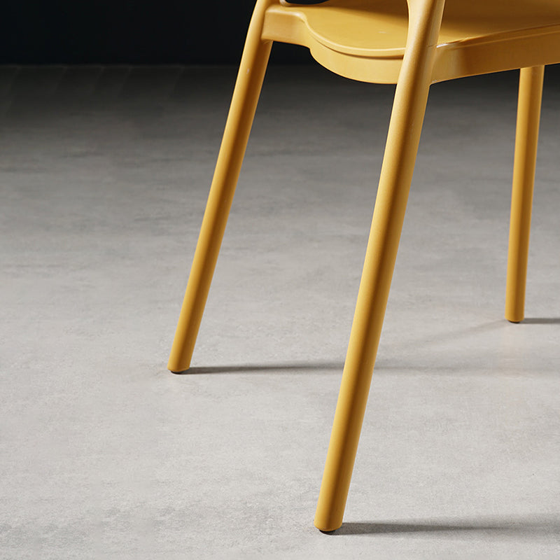 Contemporary Plastic Armless Chair Dining Room Open Back Chair - Clearhalo