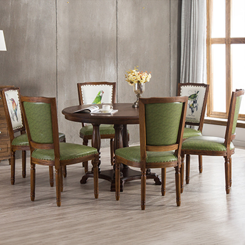 Traditional Style Dining Chair Solid Wood Upholstered Dining Room Chair ...