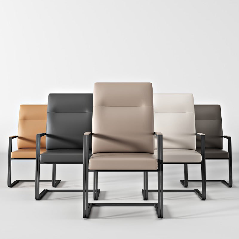 Modern Style Arm Working Chair Faux Leather High Back Office Chair ...