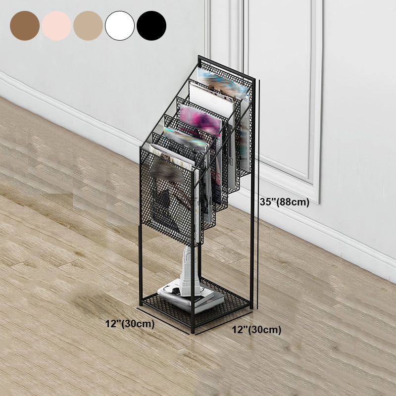 Contemporary Metal Ladder Bookshelf Closed Back Vertical Bookcase for ...