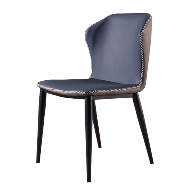 Industrial Style Wingback Parsons Chairs Leather Dining Chairs for Home ...