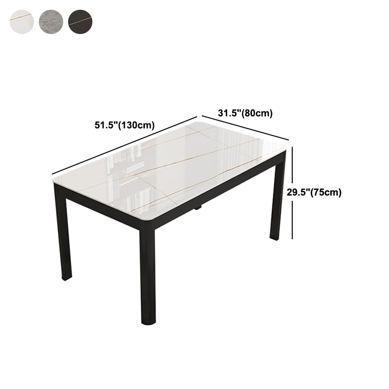Modern Black in Glass Counter Table Rectangle Dining Table for Kitchen ...