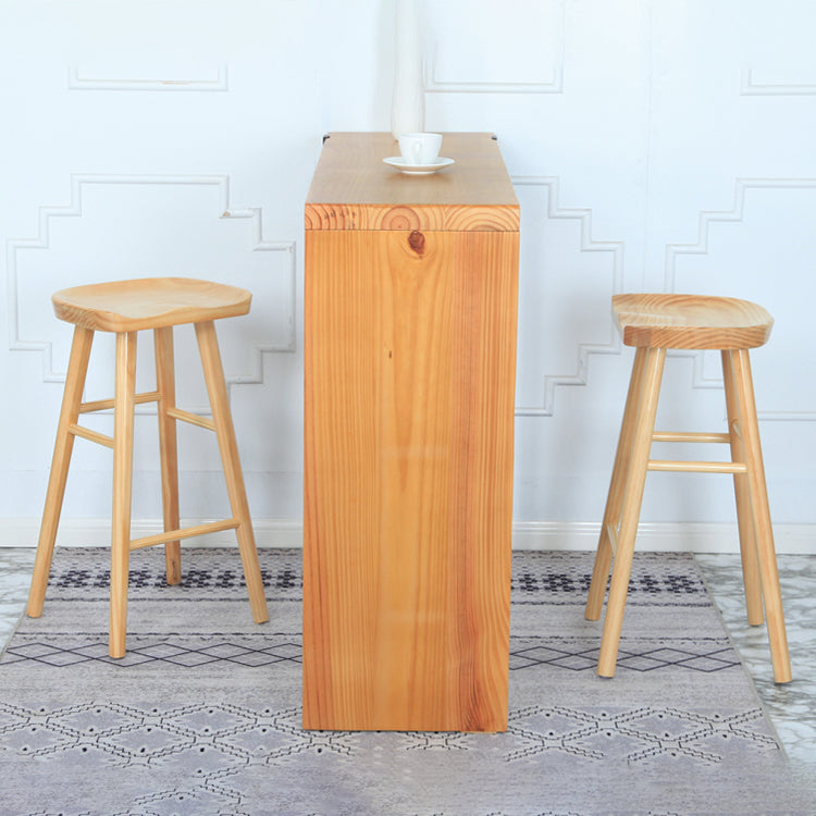 Contemporary Solid Wood Barstool Coffee Shop Bar Stool with Pedal ...