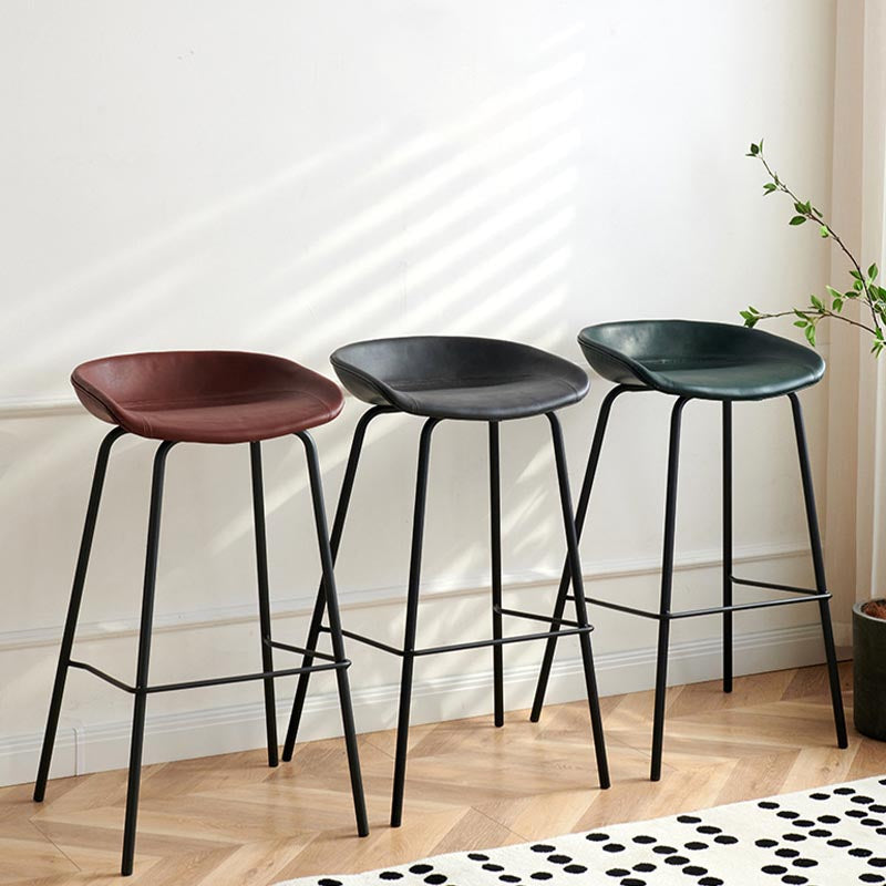 Low Back Bar and Counter Stool Industrial Footrest Bucket Metal Bar ...