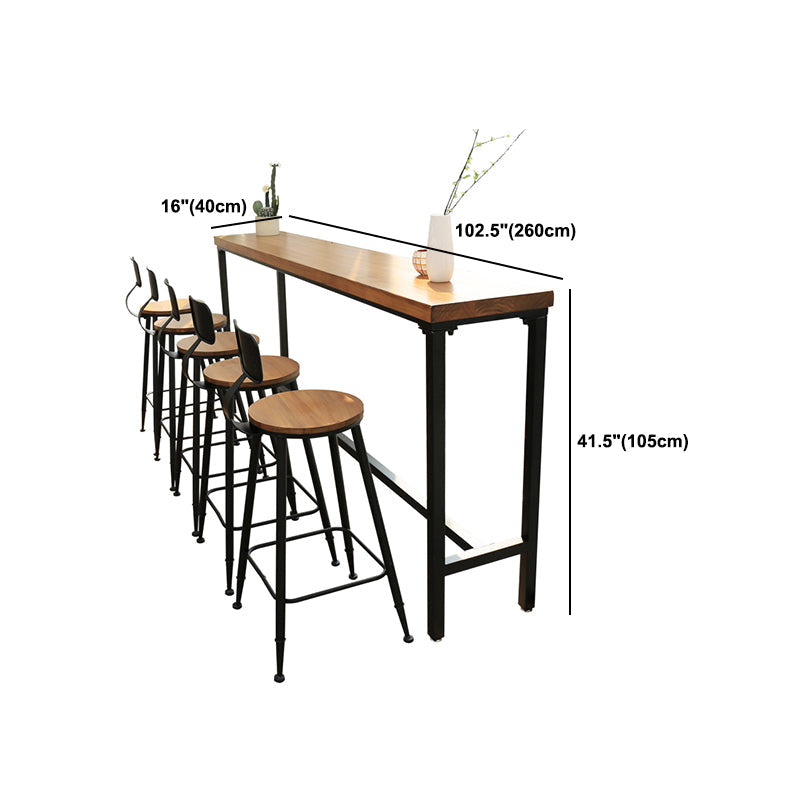 Modern Rectangle Pine Wood Bar Table Set 1/5/6 Pieces Counter Table ...