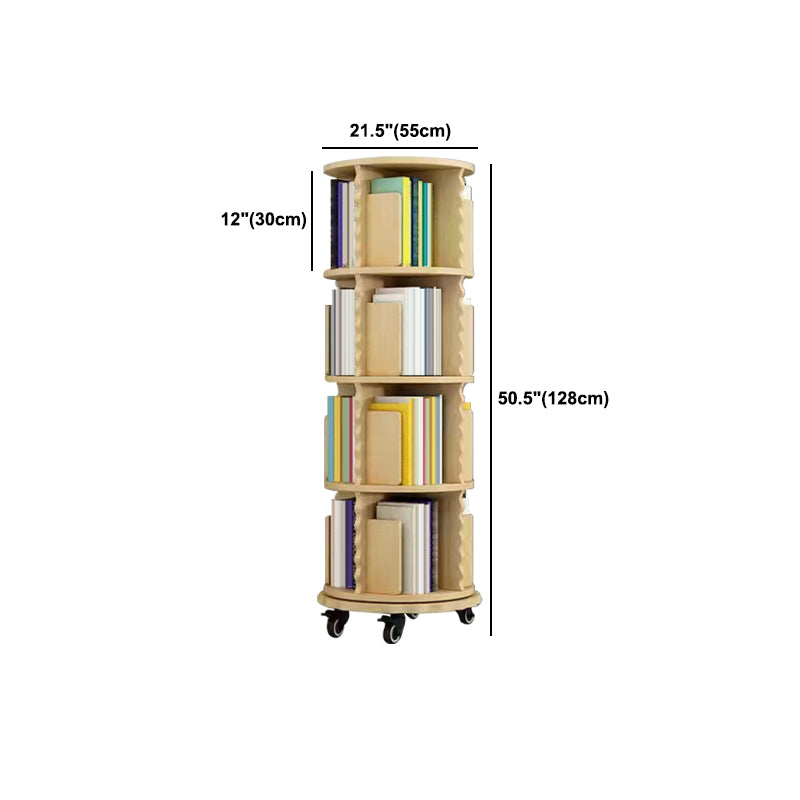 Modern Solid Wood Bookcase, Log, Cylinder Bookshelf for Any Room, 21.5 ...