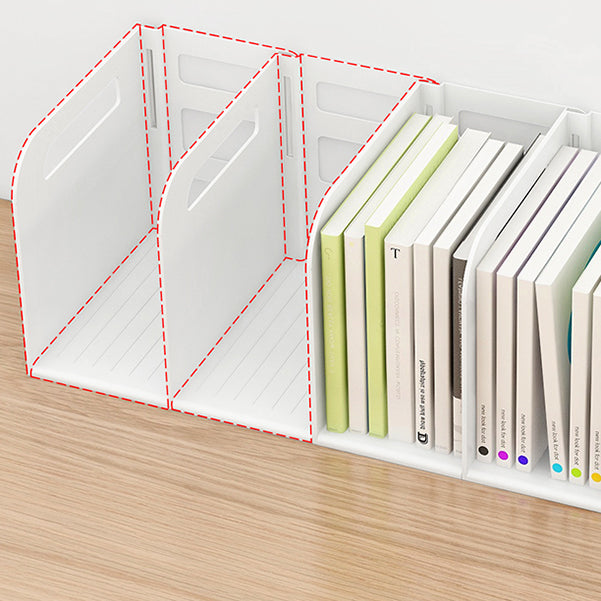 Modern Standard Plastic Bookcase Closed Back Bookshelf for Desk - Clearhalo