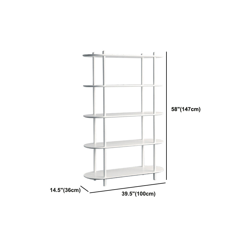 White Modern Bookcase Engineered Wood Multi Tiers Etagere Open ...