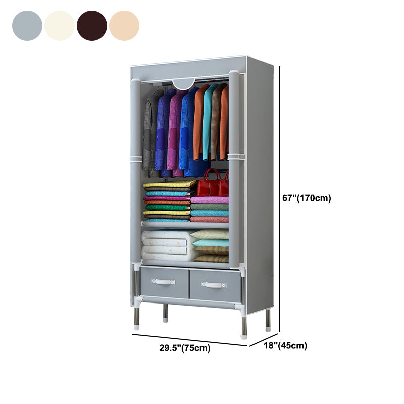 Steel Frame Wardrobe Cabinet Contemporary Home Wardrobe with Drawers ...